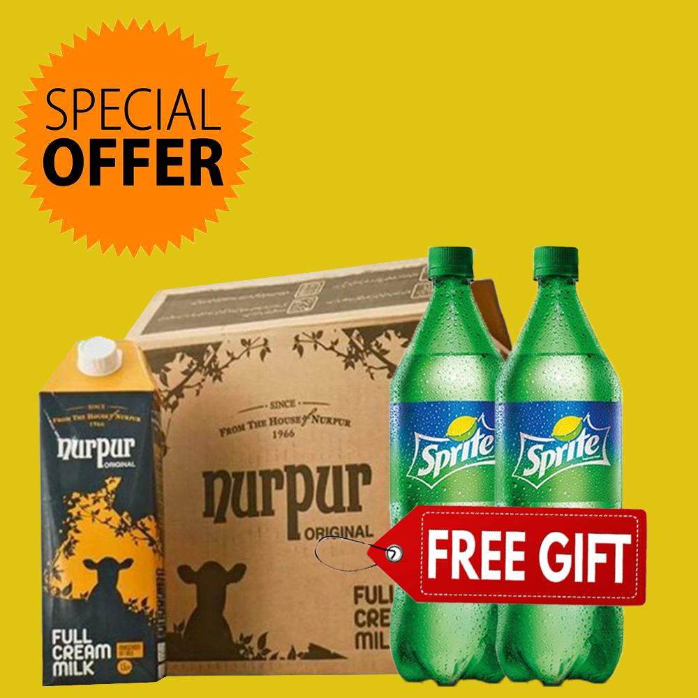Nurpur Milk Carton 1.5LtrX8 With Free 2Sprite 1 LTR