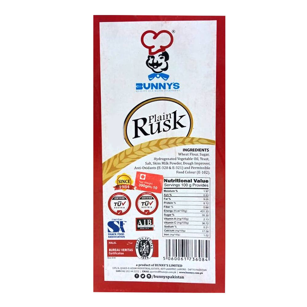 Buy Bunnys plain Rusk Large At Best Price - GrocerApp