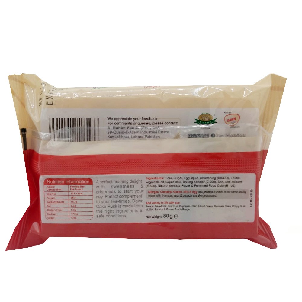 Buy Dawn Cake Rusk 6 Pieces (80g) At Best Price - GrocerApp