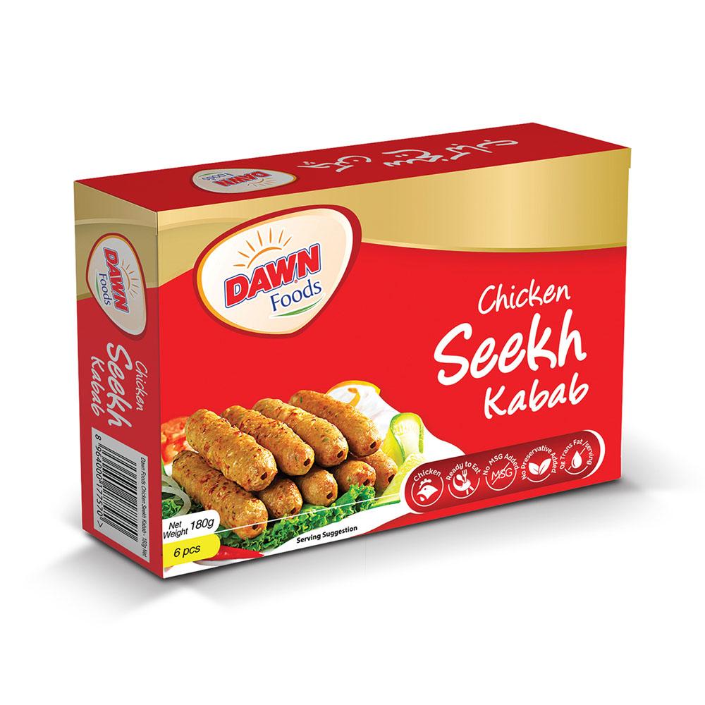 Buy Dawn Chicken Seekh Kabab 6 Pieces (180g) At Best Price - GrocerApp