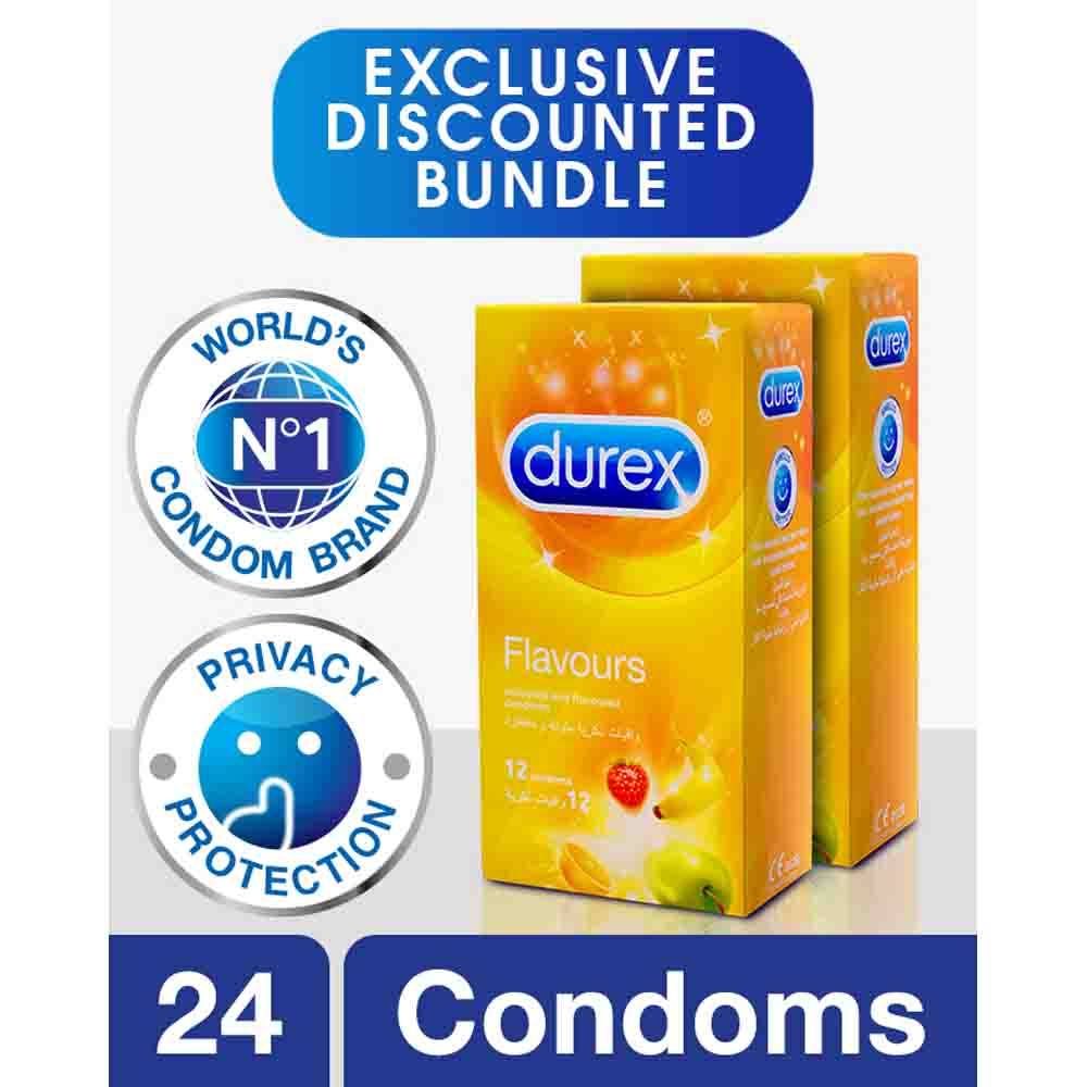 Buy Durex Flavours Coloured and Flavoured Condoms 12X2 Condoms Bundle ...