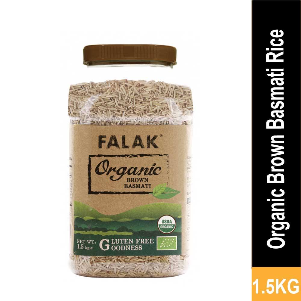Buy Falak Organic Brown Rice 1.5kg Jar At Best Price - GrocerApp