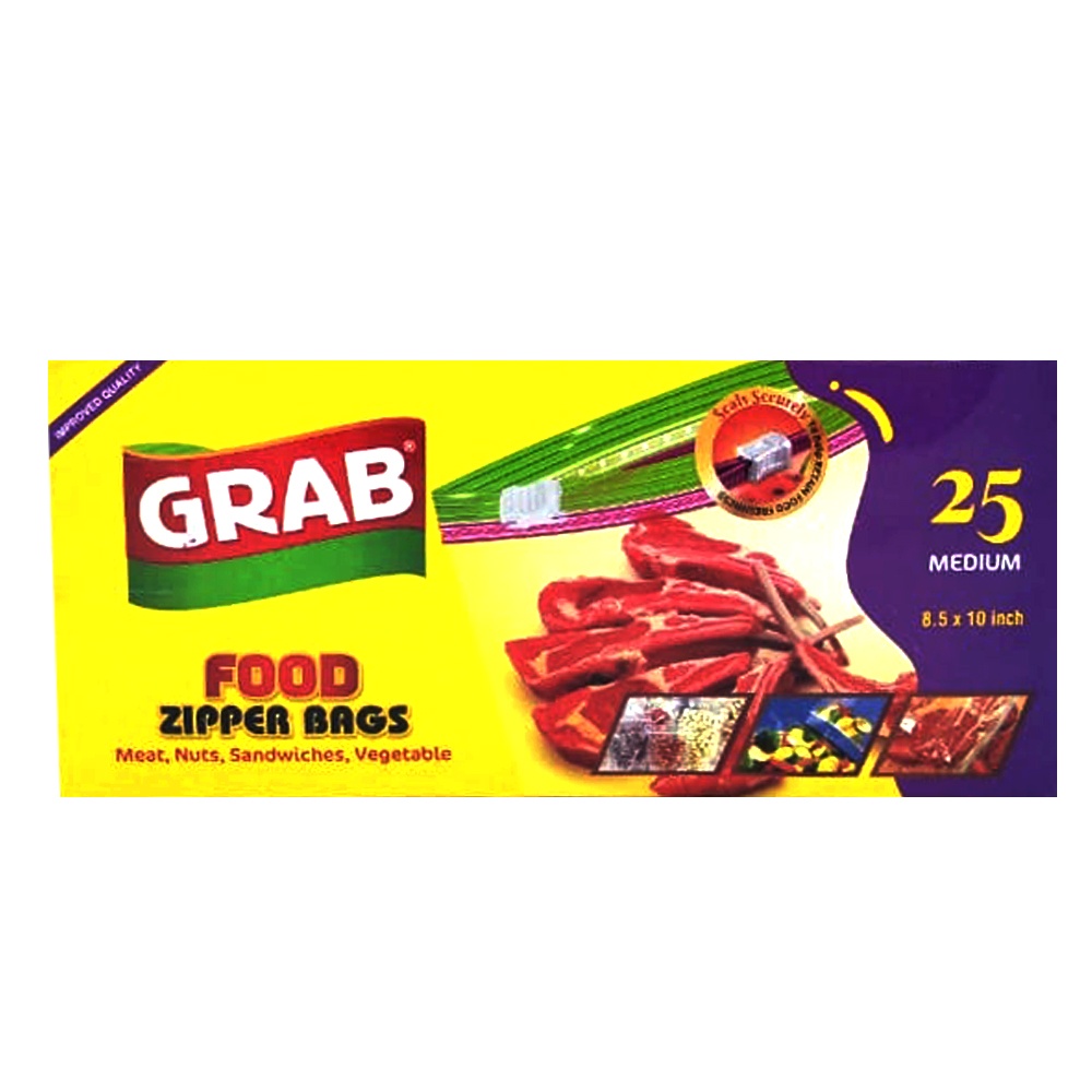 Buy Grab Food Zipper Bags (8.5 X 10 inch) At Best Price - GrocerApp