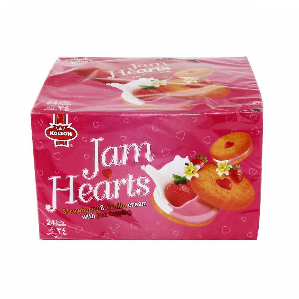 Buy Kolson Jam Heart Strawberry & Vanilla Cream Ticky Pack Box At Best ...