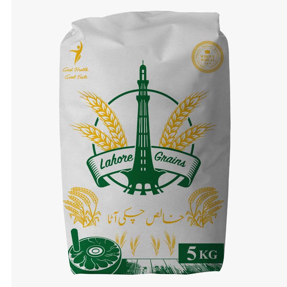 Buy Lahore Grains Khalis Chakki Atta 5KG At Best Price - GrocerApp