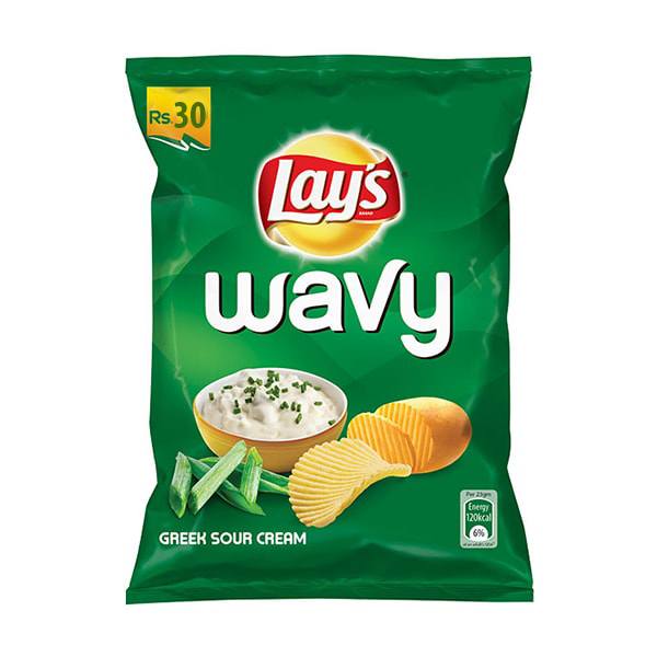Buy Lays Wavy Greek Sour Cream At Best Price - GrocerApp