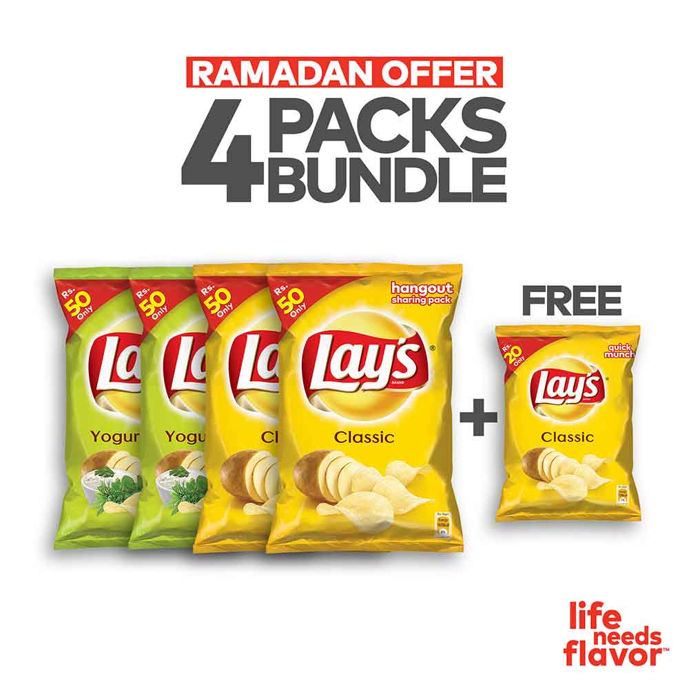 Buy Lays Yogurt & Herb 2pcs & Lays Classic 2pcs (Rs:50) + Lays Classic ...