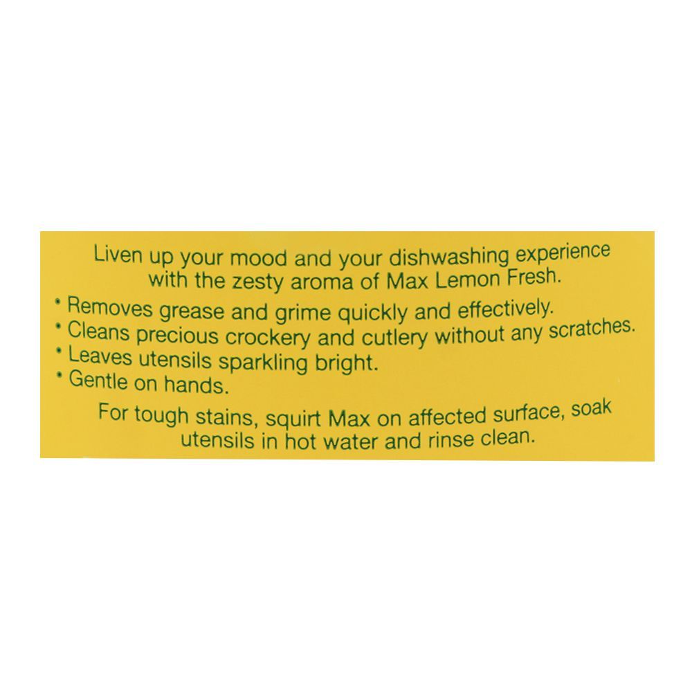 Buy Lemon Max Dishwash Liquid Yellow Bottle At Best Price - GrocerApp