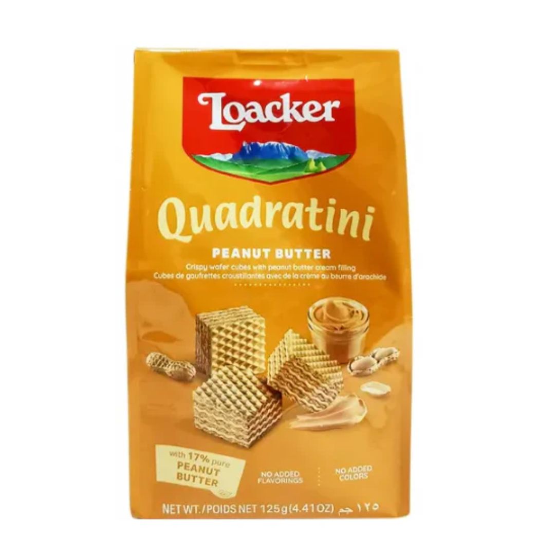 Loacker Quadratini Peanut Butter Wafer 125 gm