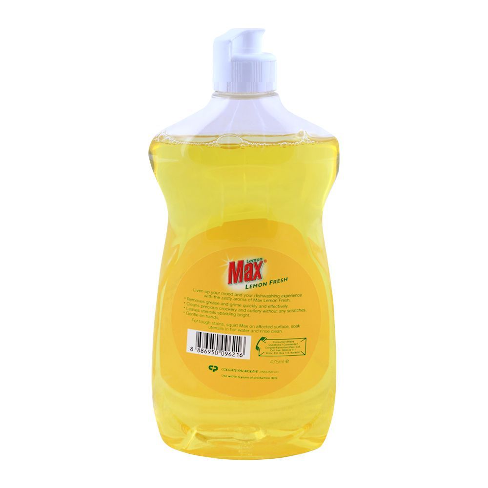 Buy Lemon Max Dishwash Liquid Bottle 475ml At Best Price - GrocerApp