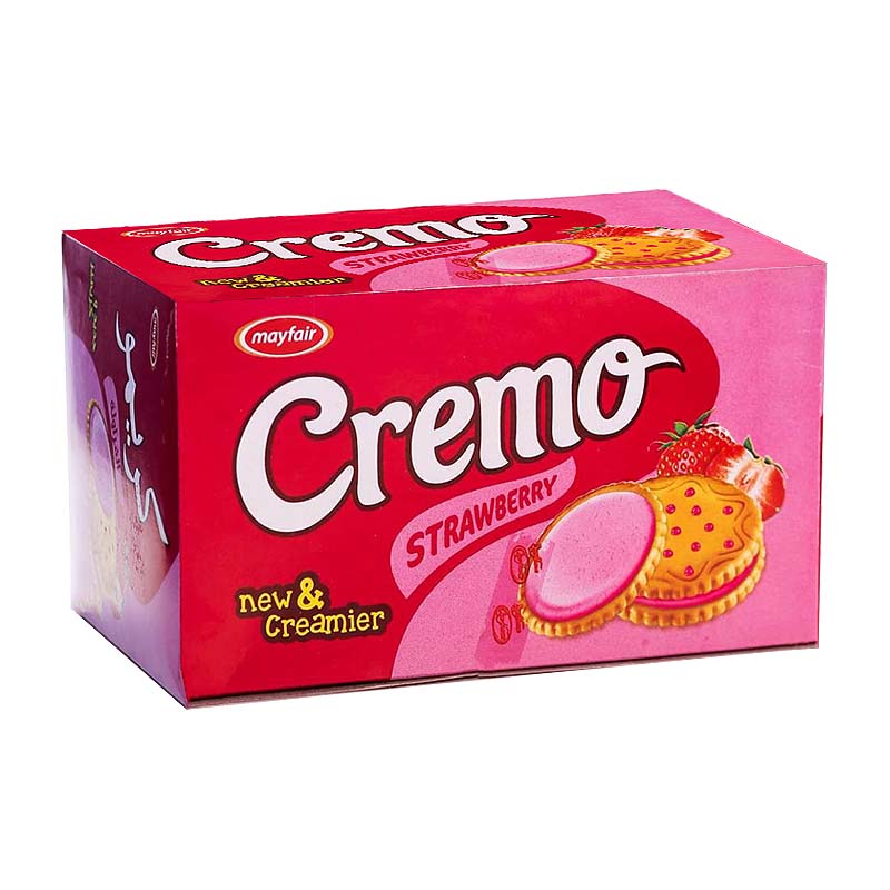 Buy MAYFAIR CREMO BISCUITS STRAWBERRY HR Rs.30 (1X8) BOX At Best Price ...