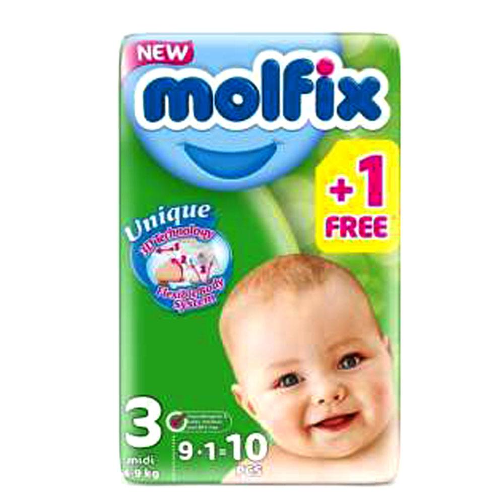 Buy Molfix Midi 3 (4-9)kg: Diaper Size 3 online