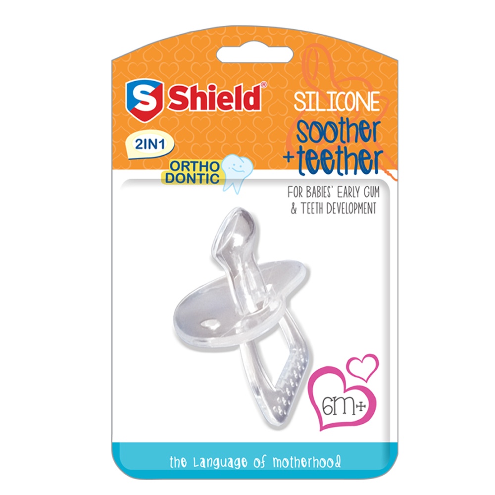 Buy Shield Baby Orthodontic Silicon 2in1 Soother +Teether At Best Price ...