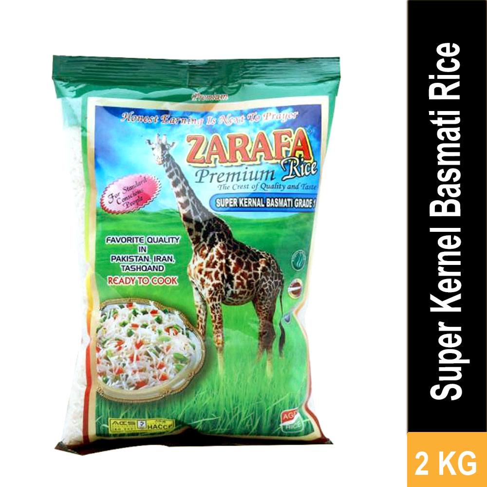 Buy Zarafa Super Kernel Basmati Rice 2KG At Best Price - GrocerApp